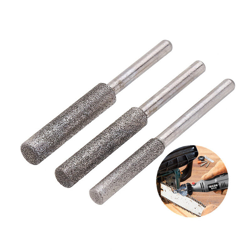 3 Pc Diamond Chainsaw Sharpener Burr Stone Round File Fits 1453 ...