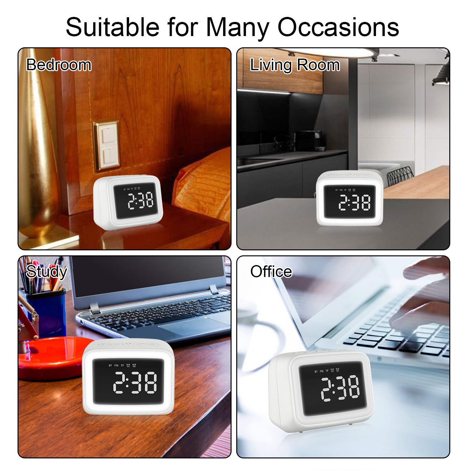 AEC BT511 Mini Bluetooth 5.0 Speaker Alarm Clock Radio with FM Radio ...