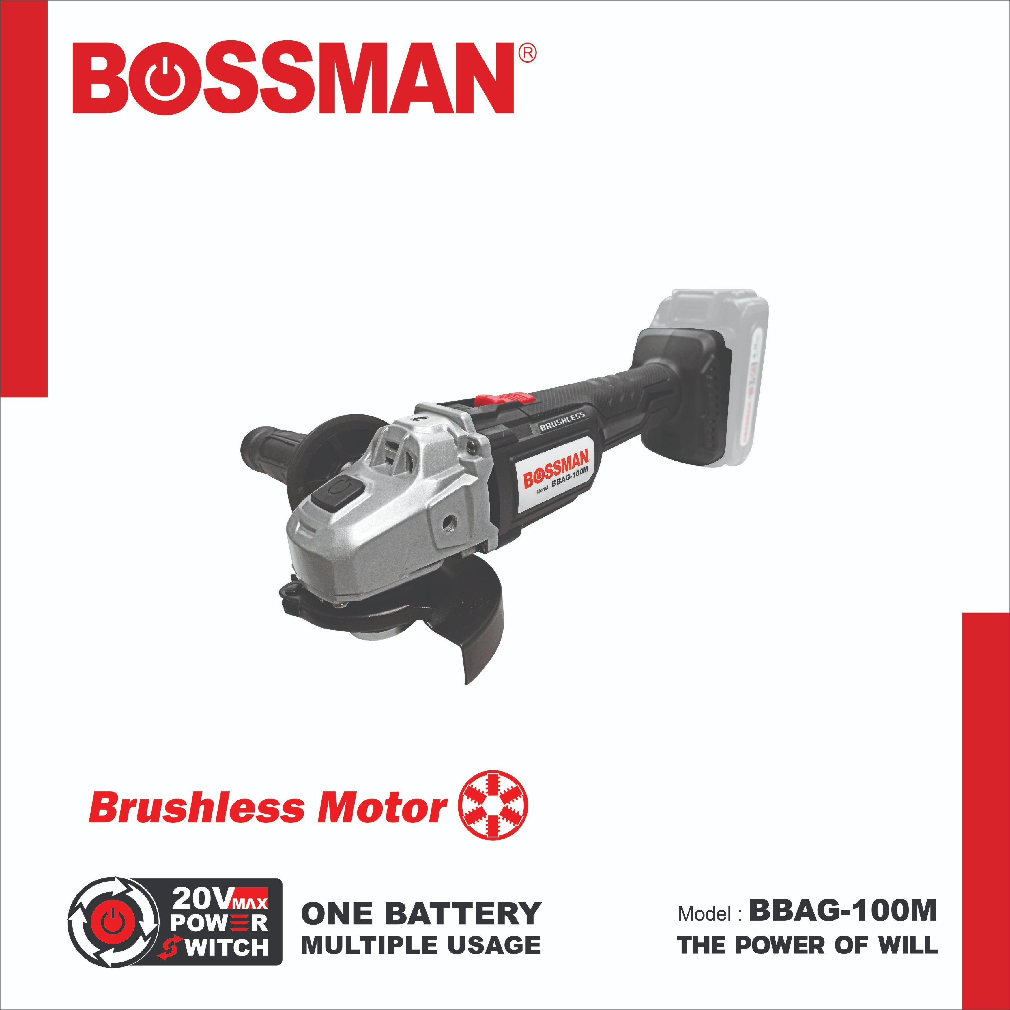 BOSSMAN - 20V Cordless Angle Grinder 4" (Brushless Motor) (Bare Machine ...