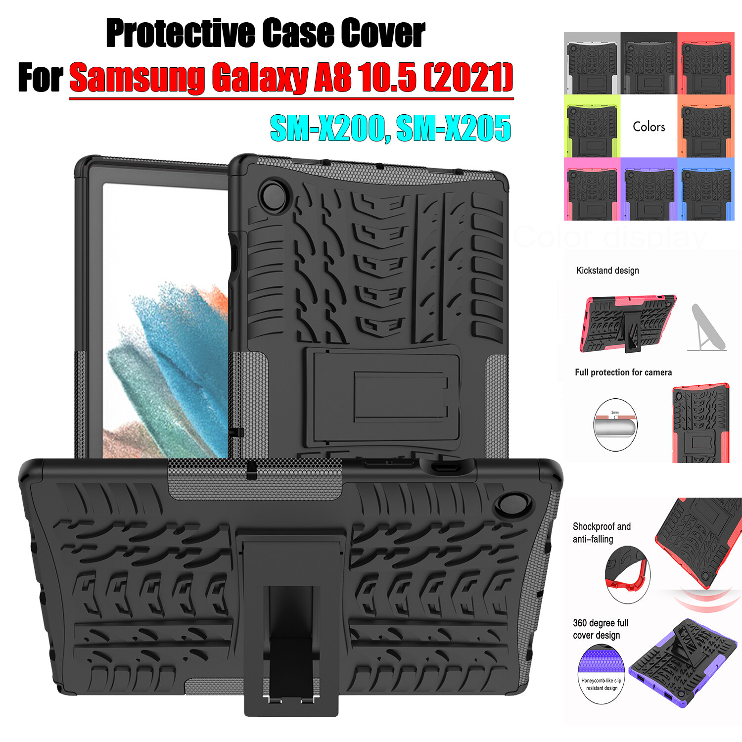 เคสฝาครอบแบบพับได้สำหรับ Samsung Galaxy Tab A8,เคสแท็บเล็ต10.5นิ้ว2021 ...