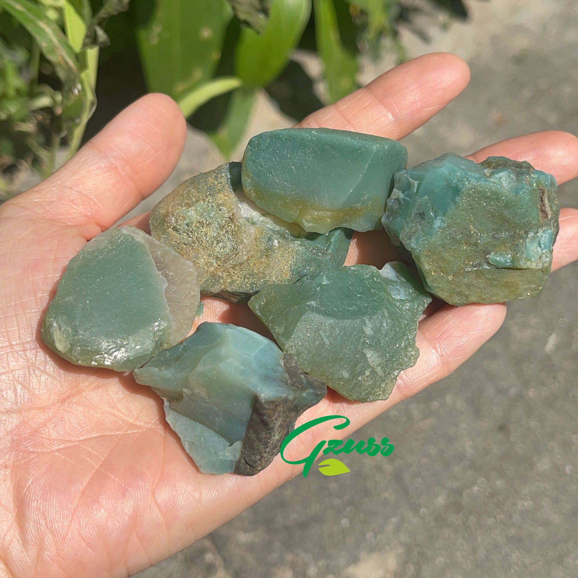 3-5cm Raw Green Agate Stone Rough Raw Indian Green Agate Crystal ...