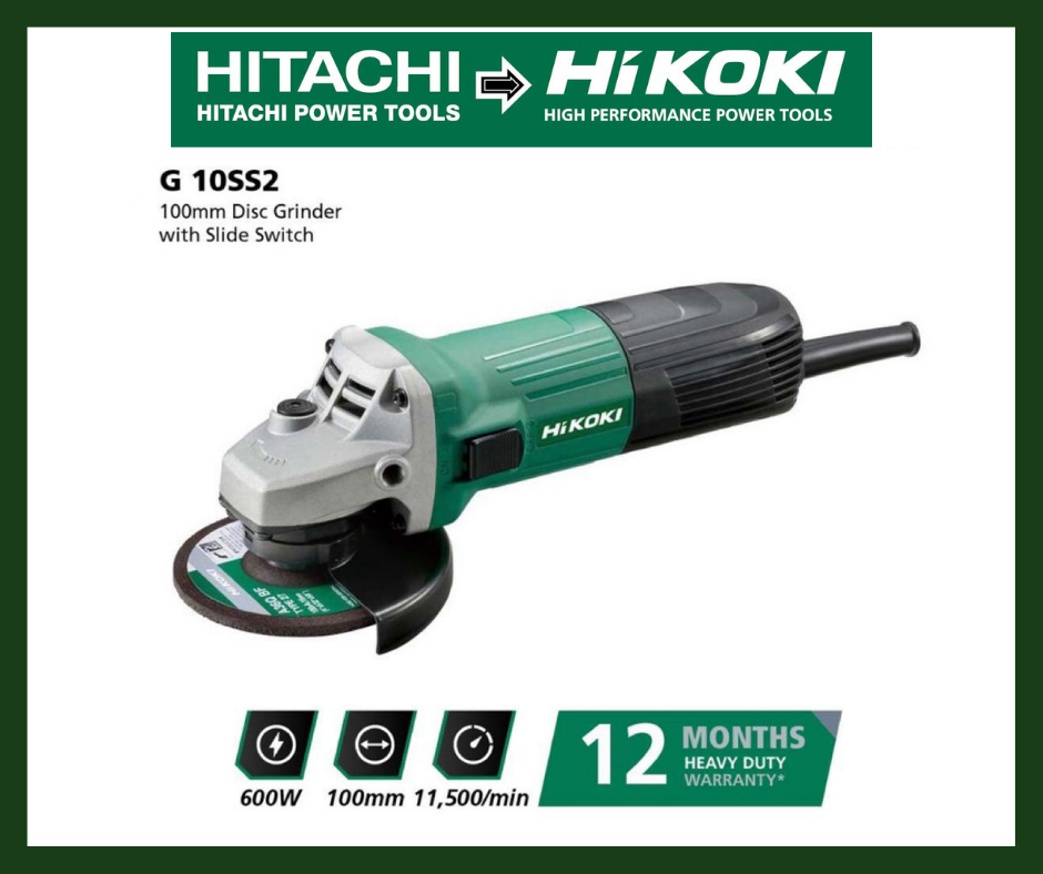 HIKOKI G10SS2 Angle Grinder Potong Kayu Besi/ Semen/ Mozek 600W (4 ...