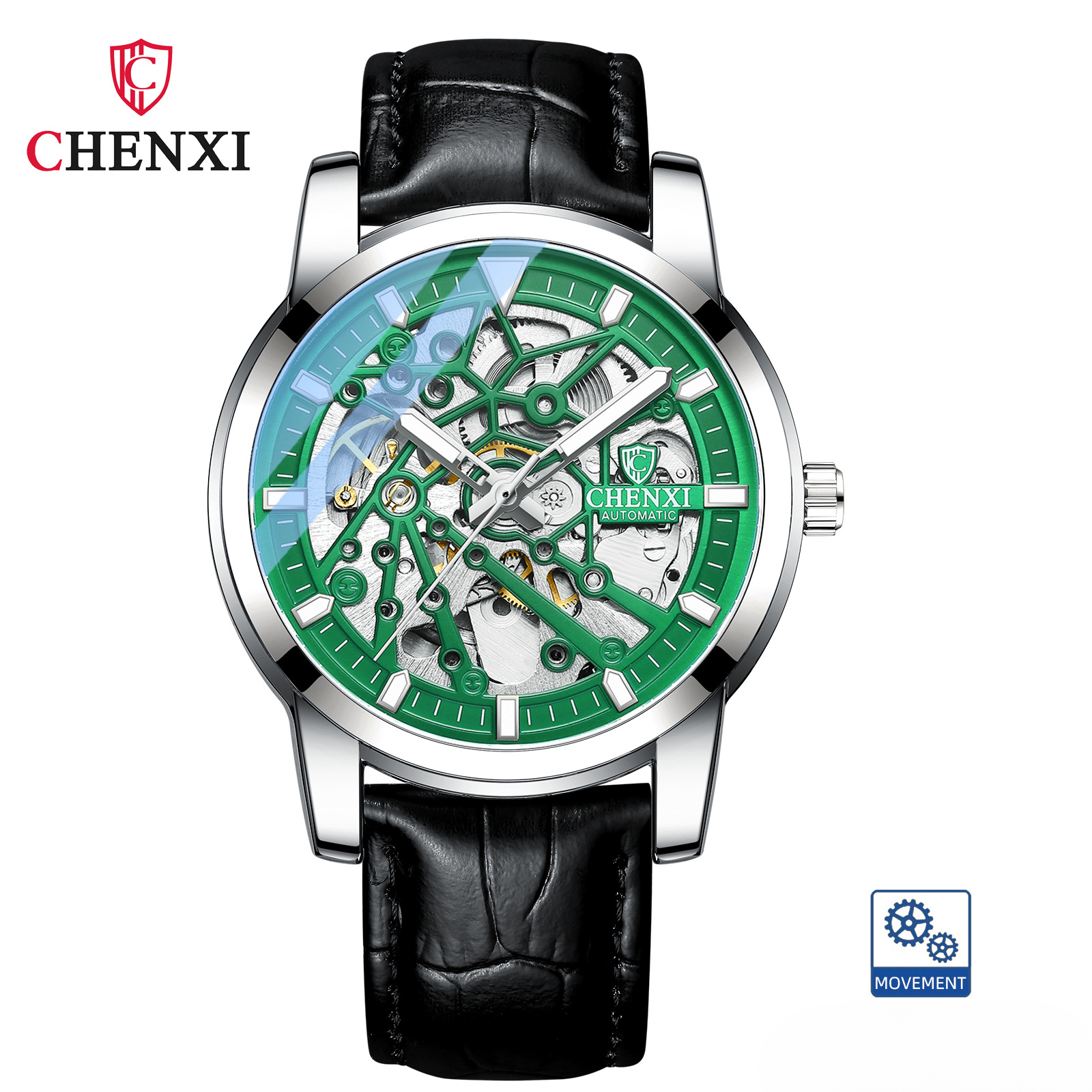 Chenxi Jenama CX-8812 Berongga Keluar Automatik Kalis Air Tali Pinggang Sebenar Lelaki Bercahaya ...