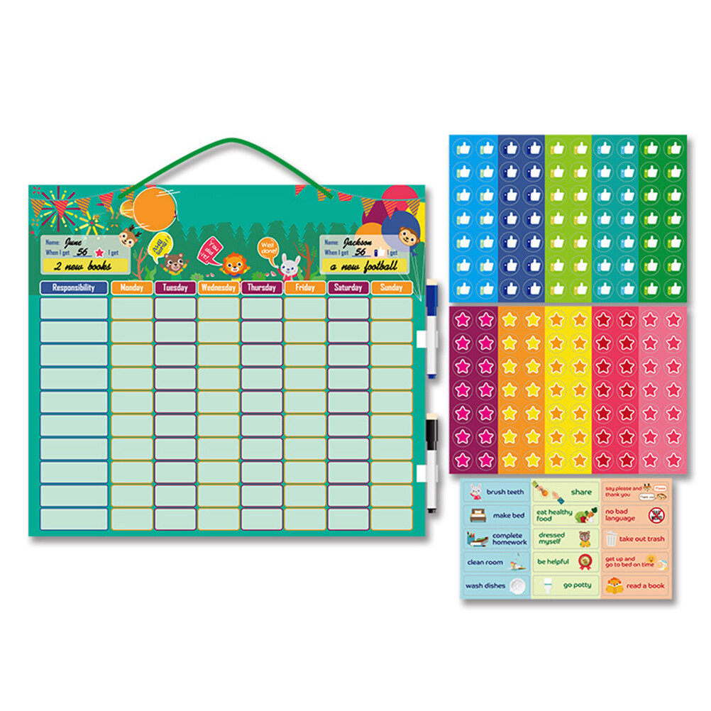 Kids Growth Self-discipline Table Magnetic Reward Behavior Chores Chart ...