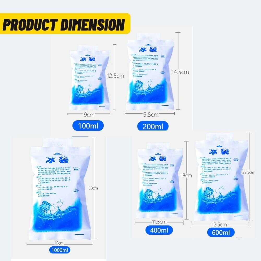 🇲🇾 Extra Thcik 5 Size Reusable Ice Bag Pack Water Injection Cooler ...