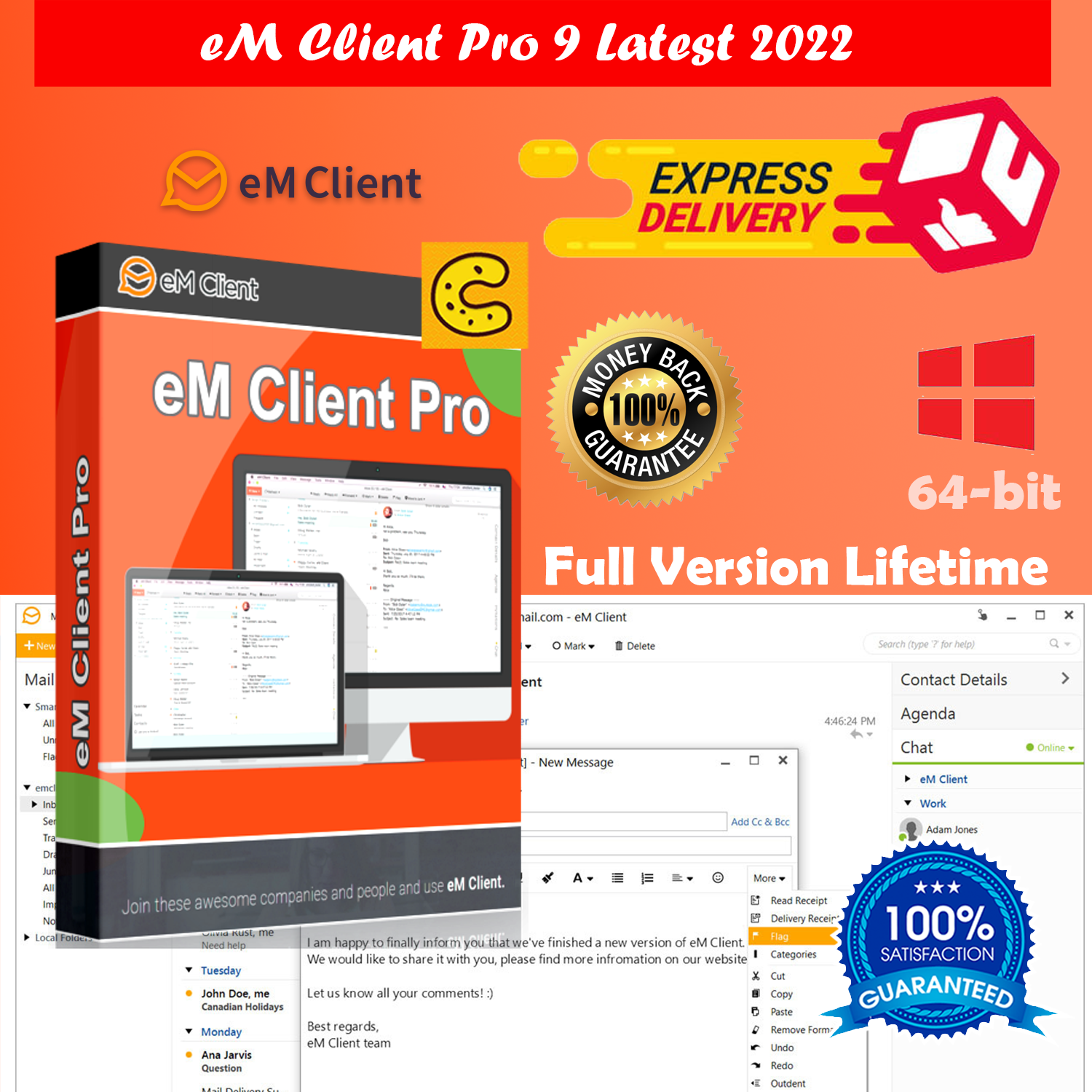 eM Client Pro 9 v9.0.1708.0 Latest 2022 Lifetime For Windows | Lazada