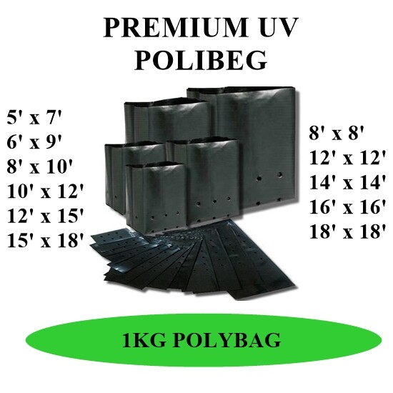 1KG Polibeg Hitam Polybag Nursery Thick UV Bag Fertigasi Tahan Kuat ...