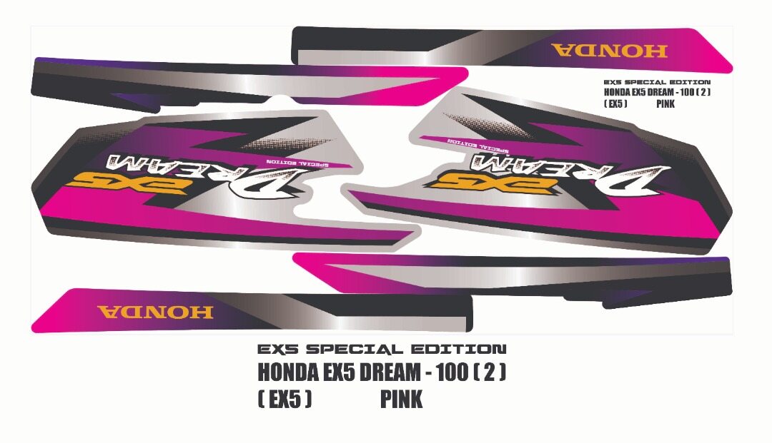 [FREE GIFT] HONDA EX5 DREAM BODY STICKER - DREAM -PINK - SPECIAL ...