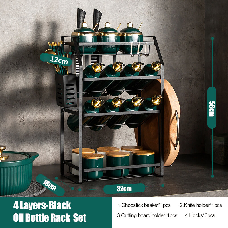 Spice Rack Stainless Steel Seasoning Rack Kitchen Condiment Storage ...