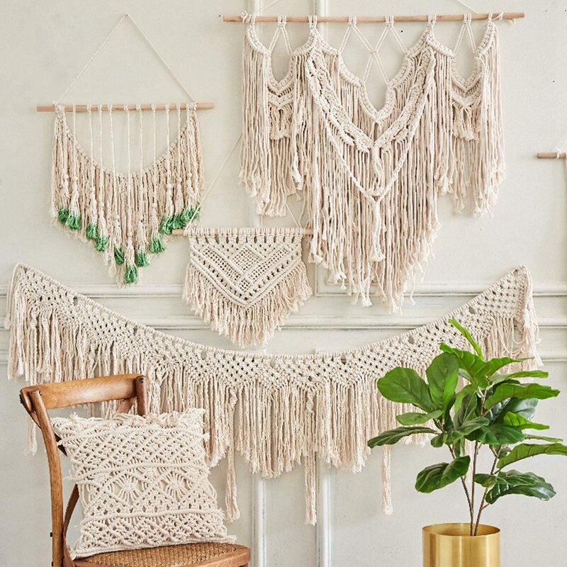 Macrame Rope Kit with Natural Cotton Macrame Cord,Metal Floral Hoops ...