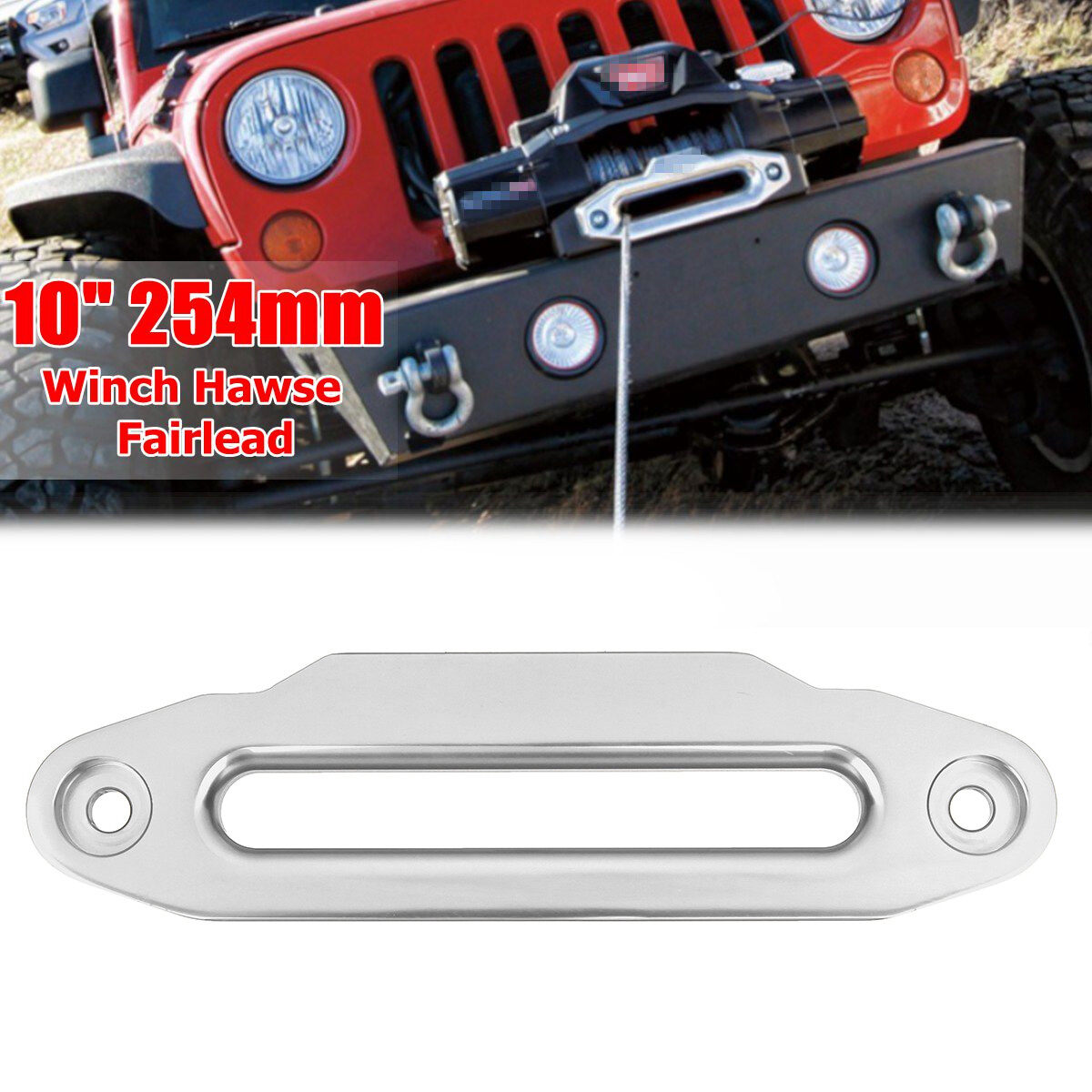 10 16800lbs Hawse Fairlead สำหรับ Winch เชือกสังเคราะห์ท่องเที่ยว4X4 ...