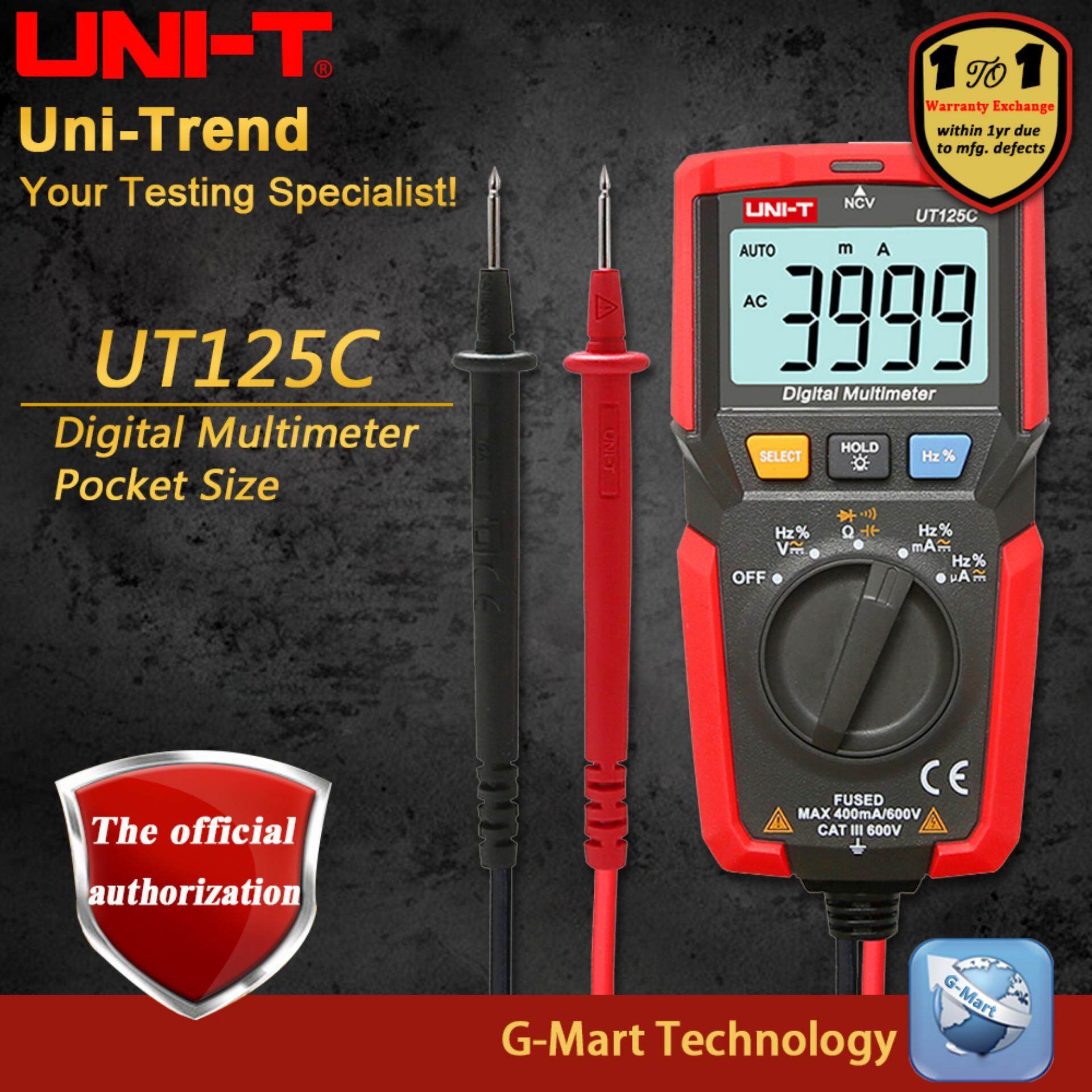 UNI-T UT125C Digital Multimeter Pocket Size Resistance Capacitance ...