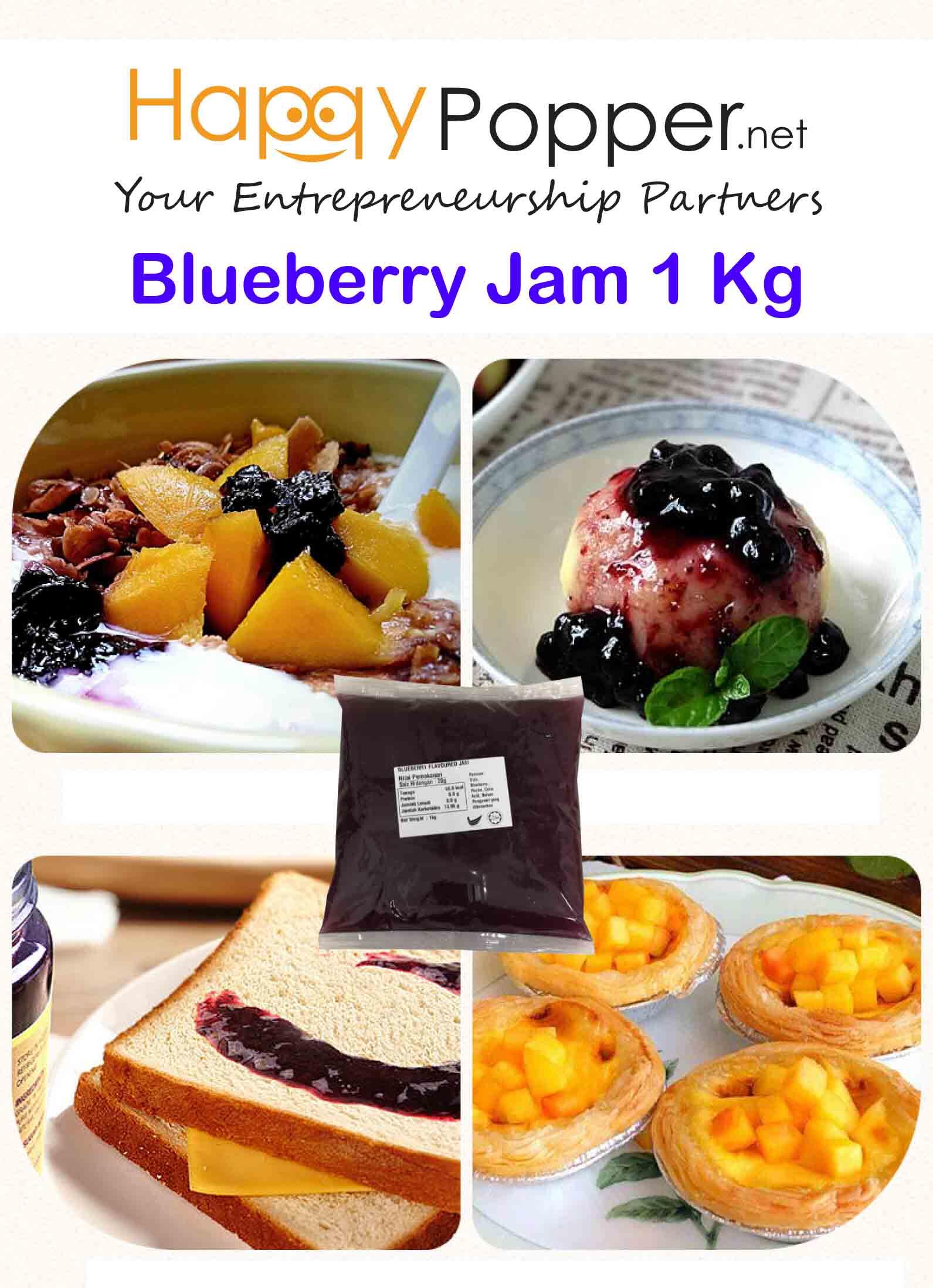 happypopper 1kg 3kg Blueberry jam spread 1 kg 3 kg jem Blueberry for ...
