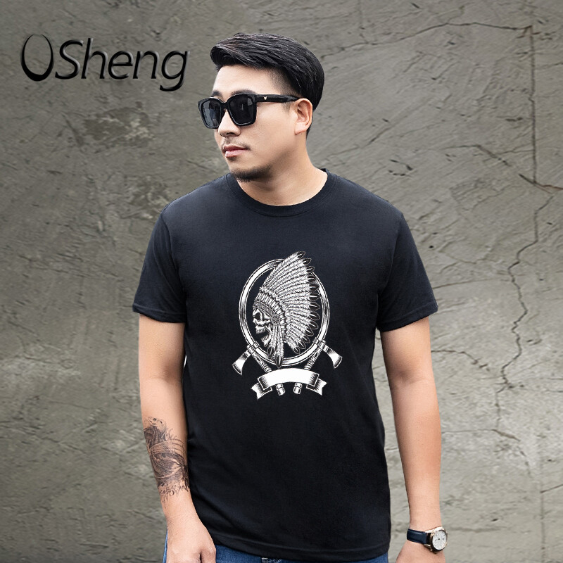 VSHENG เสื้อยืดสำหรับผู้ชายเอเชียขนาดใหญ่ M-8XL สบายๆเผ่าพิมพ์ขนาดบวก ...