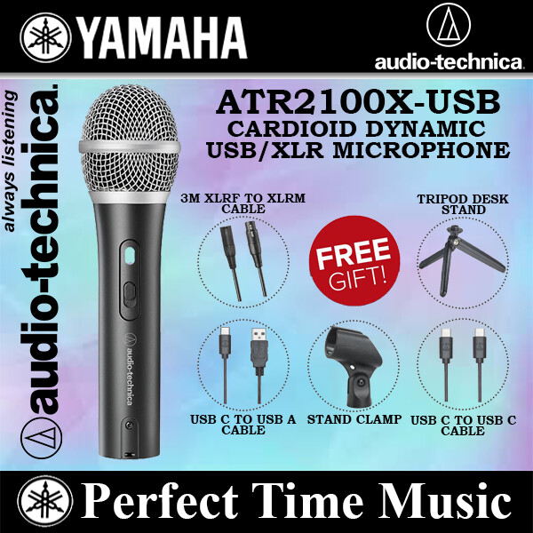 Audio Technica ATR2100X-USB Cardioid Dynamic USB/XLR Microphone (Audio ...