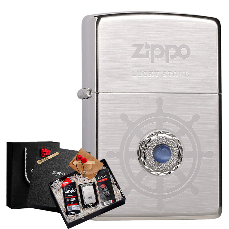 Original windproof zippo Zippo genuine lighter new lucky stone counters ...
