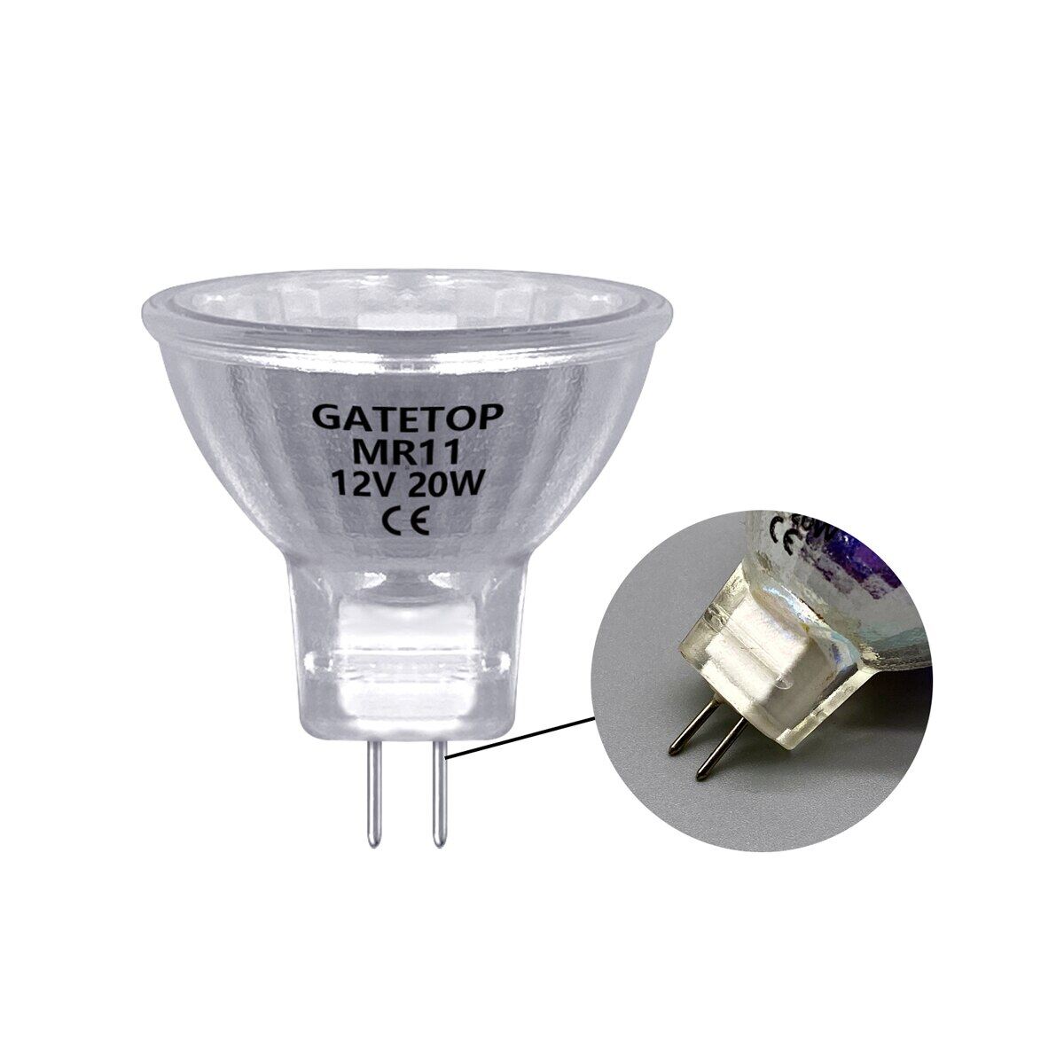 หลอดไฟฮาโลเจนสปอตไลท์ Mr11 10ชิ้น/ล็อต20W 12V ประหยัดพลังงาน Gu4ขนาด ...