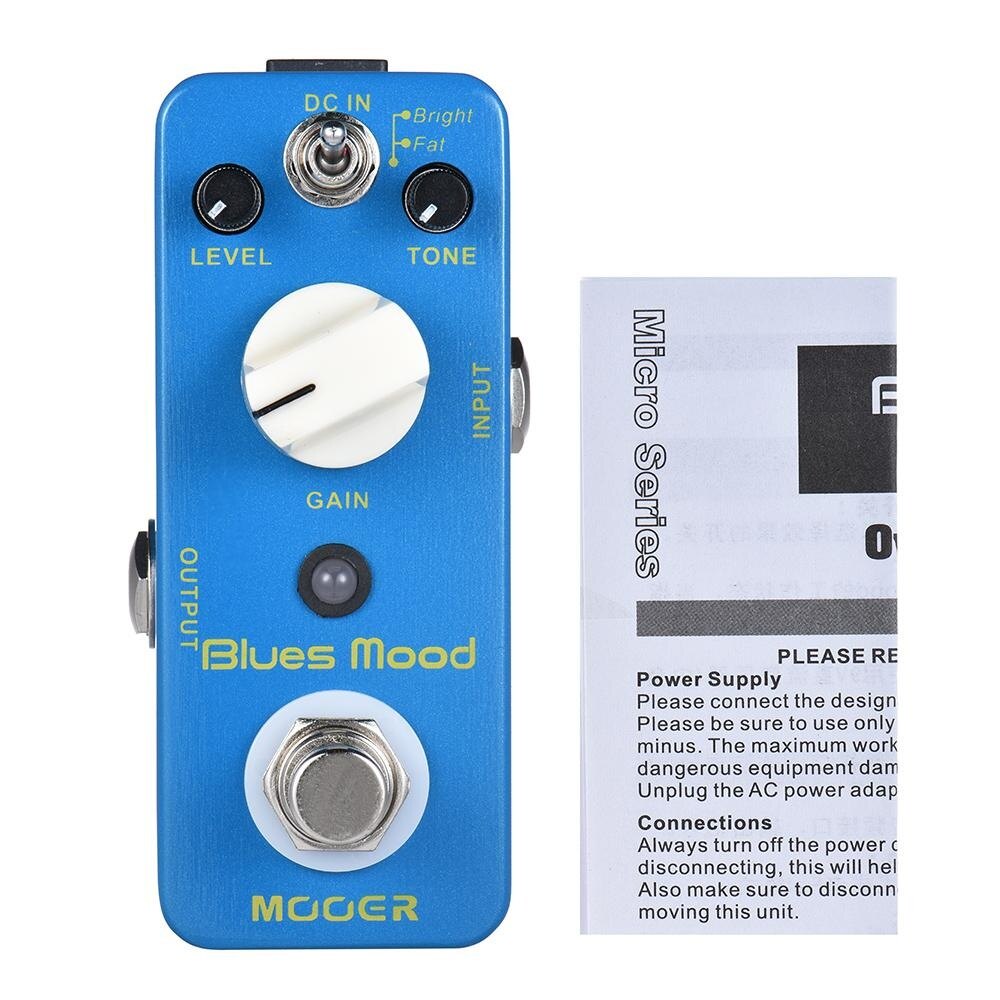 MOOER Blue Moodบลูส์สไตล์Overdriveกีตาร์ผลเหยียบ 2 โหมด (สดใสไขมัน) ทรู ...
