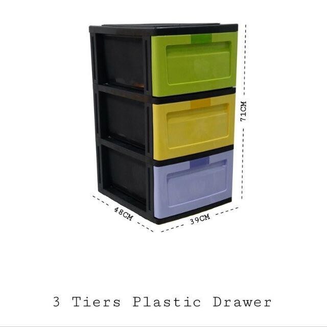 Plastic Drawer Storage Cabinet Cloth File Book Colourful 😊 Kabinet Rak ...