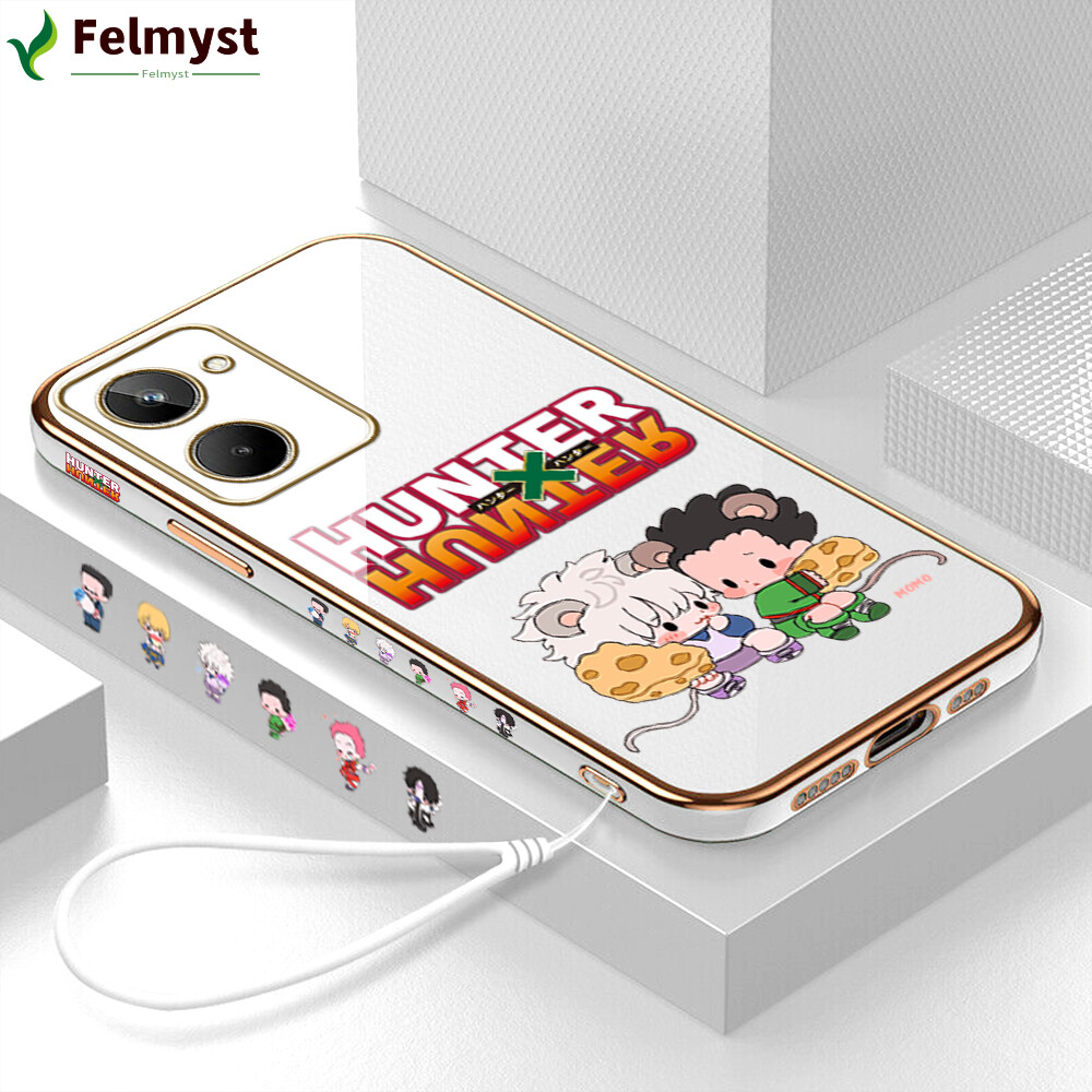 Free Lanyard +cellphone case For Realme 10 RMX3630 Cartoon Anime Cute ...