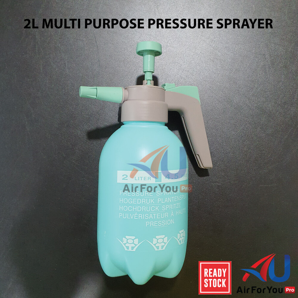 2 LITER MULTI-PURPOSE PRESSURE HAND PUMP SPRAYER GARDENING TOOL WATER ...