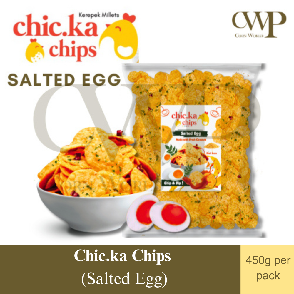 Chic.Ka Chips Salted Egg 450g chicka chips snack malaysia | Lazada