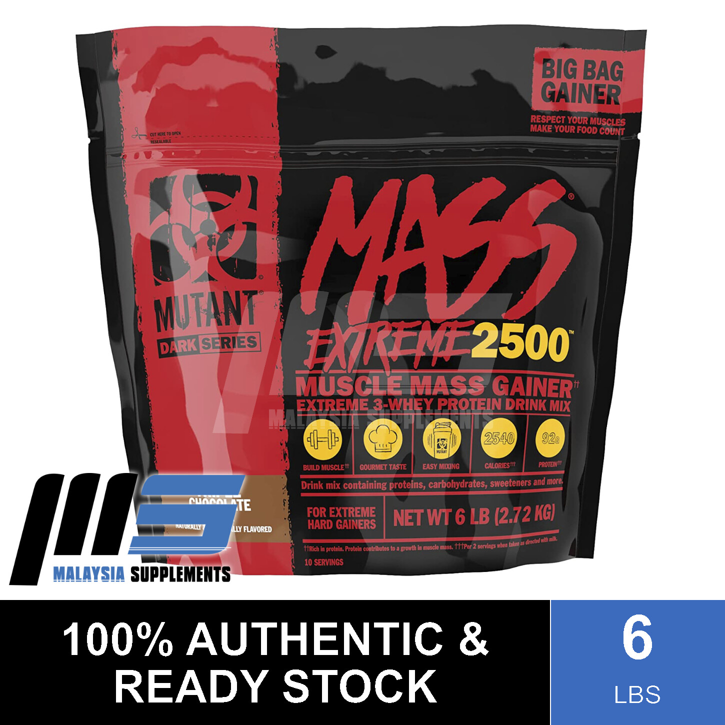 Mutant Mass Gainer Extreme 2500, 6lbs - Weight & Mass Gain, Muscle Building, Bulking & Sizing ...