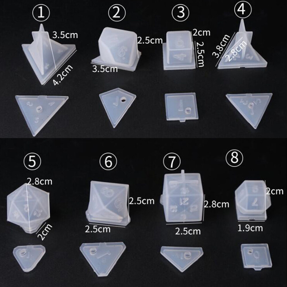1* 3D Digital Game Crystal Dice fillet Shape Silicone Mould Resin Mold ...