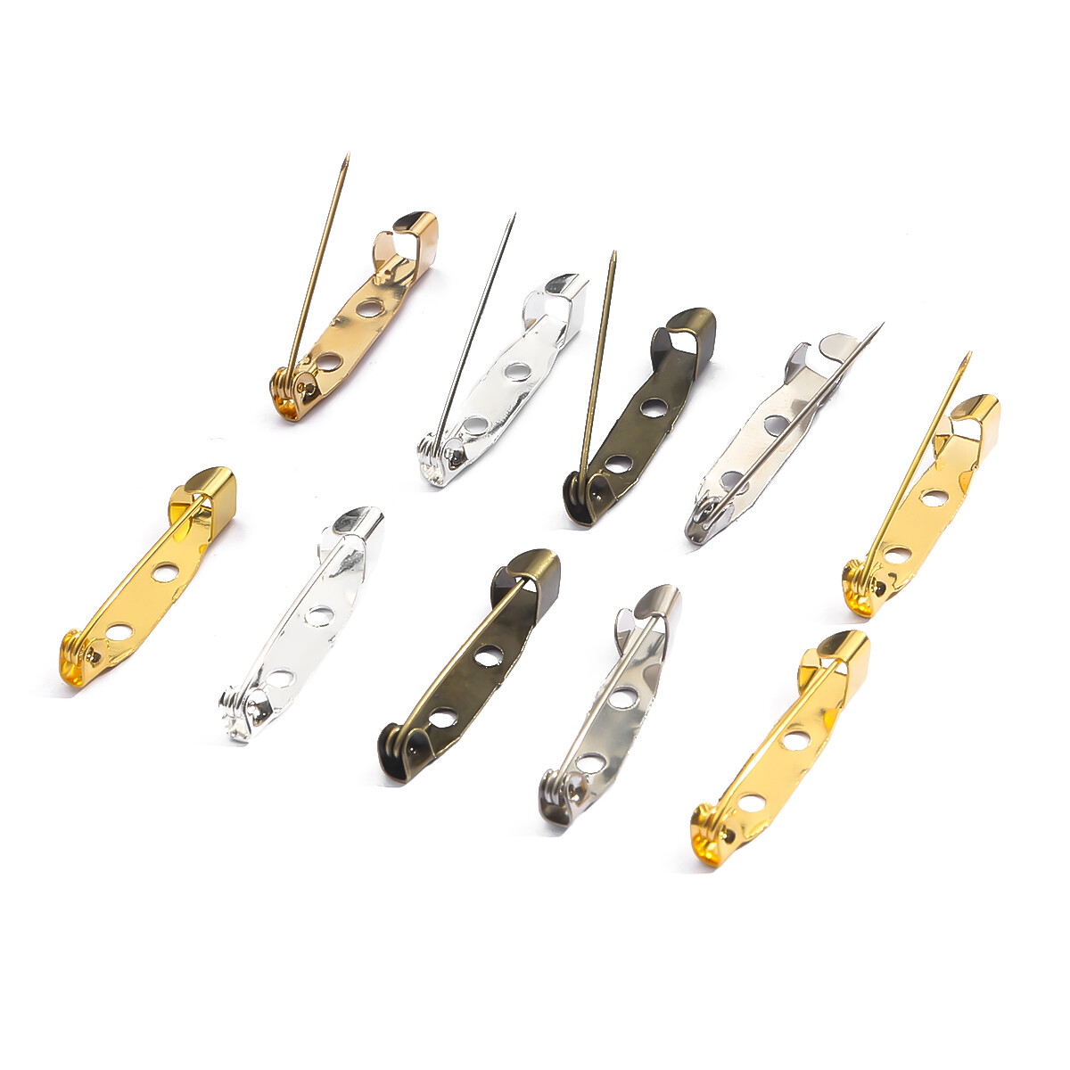 10pcs/lot 15 20 25 30 35 mm Brooch Clip Base Pins Safety Pins Brooch ...
