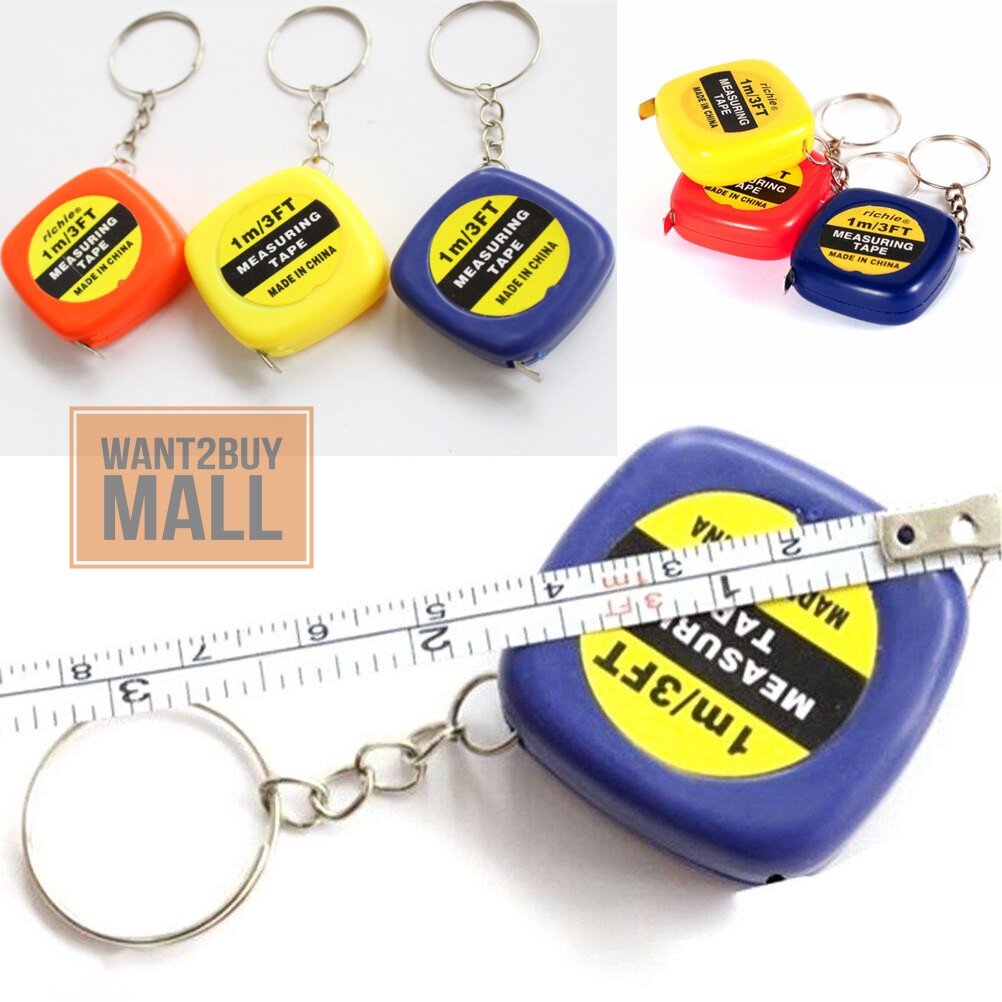 🇲🇾 1 Meter Mini Measuring Tape Measurement Tape Keychain Retractable ...