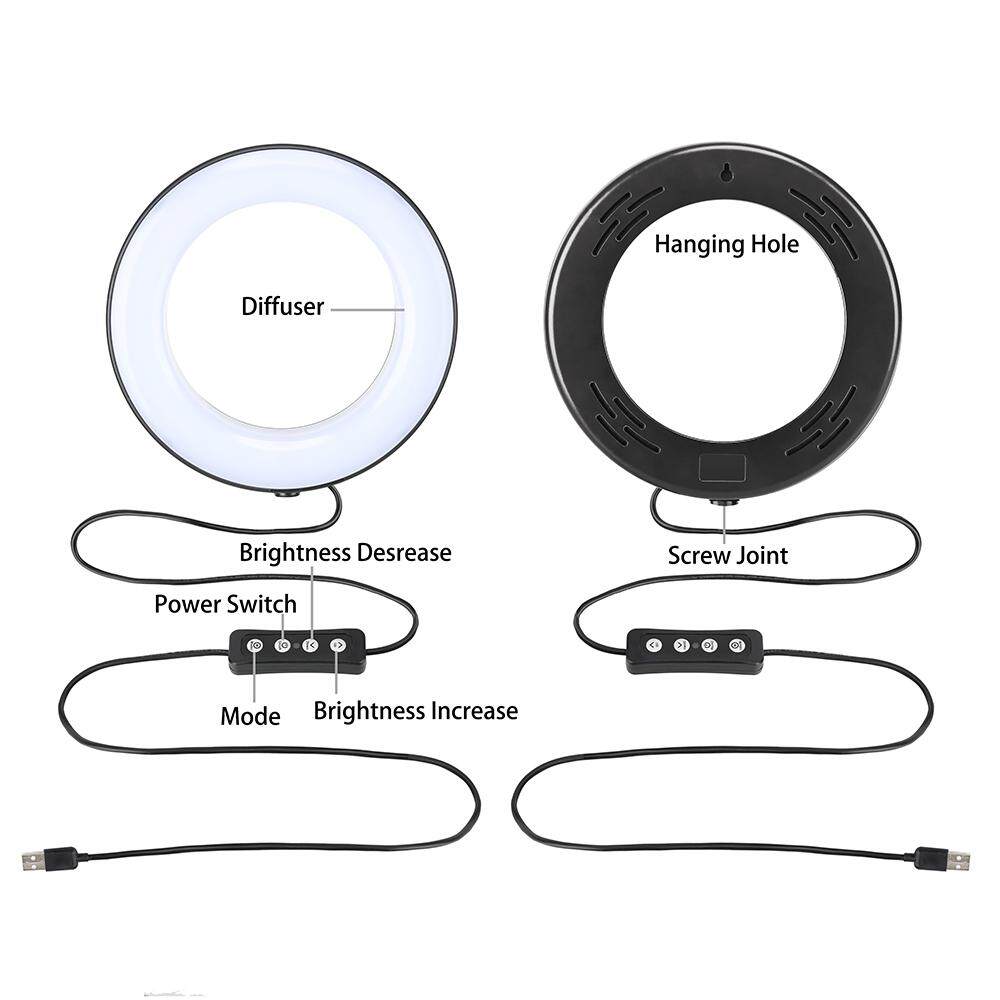 8 Inch Desktop LED Ring Light 3 Lighting Modes Dimmable USB Powered ...