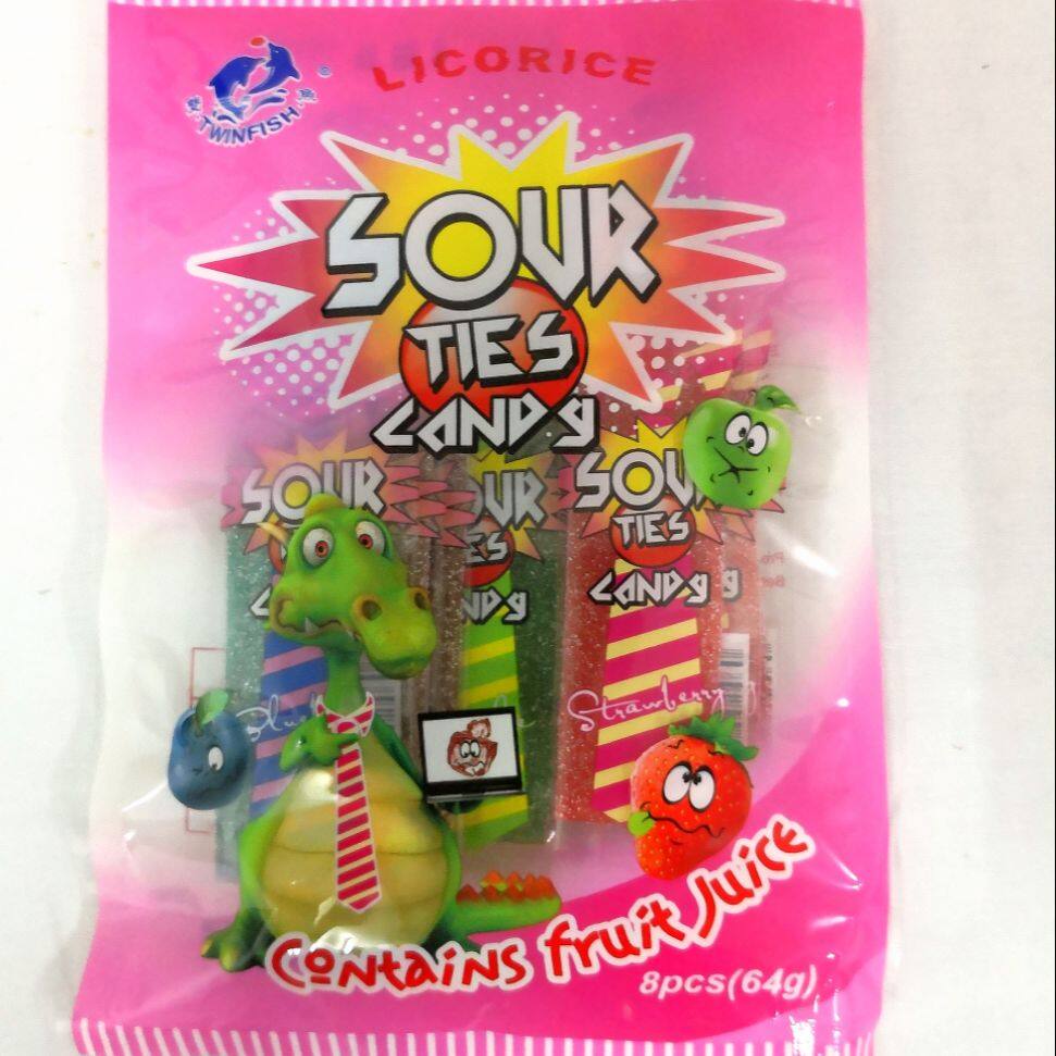 (Twinfish) Sour Ties Candy - 64g(8pcs) | Lazada
