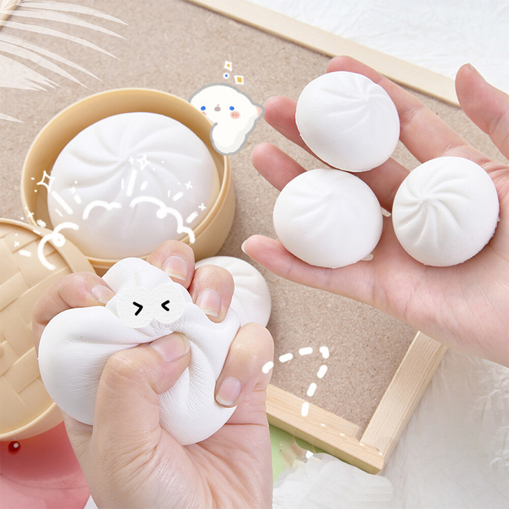 Simulation Squeeze Steamed Stuffed Bun Squishy Funny Sensory Fidget Toy ...