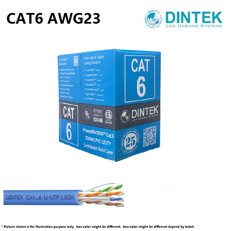 ( 10m - 100m ) Dintek Cat6 AWG23 Lan Cable - Dintek 4P UTP Solid Cable ...
