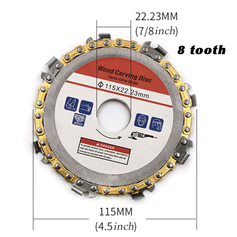 8/13 Tooth Grinder Chain Disc Wood Carving Disc 4.5 Inch For 115MM ...