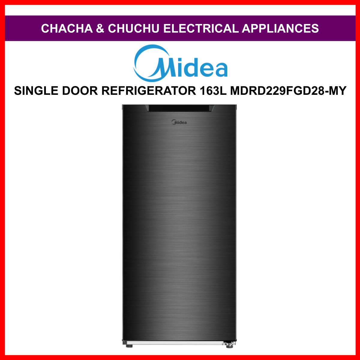 MIDEA SINGLE DOOR REFRIGERATOR 163L - MDRD229FGD28-MY | Lazada