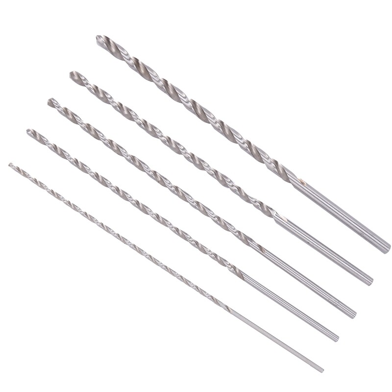 10PCS Extra Long High-speed Steel Drill Bit Sets Straight Shank Twist ...
