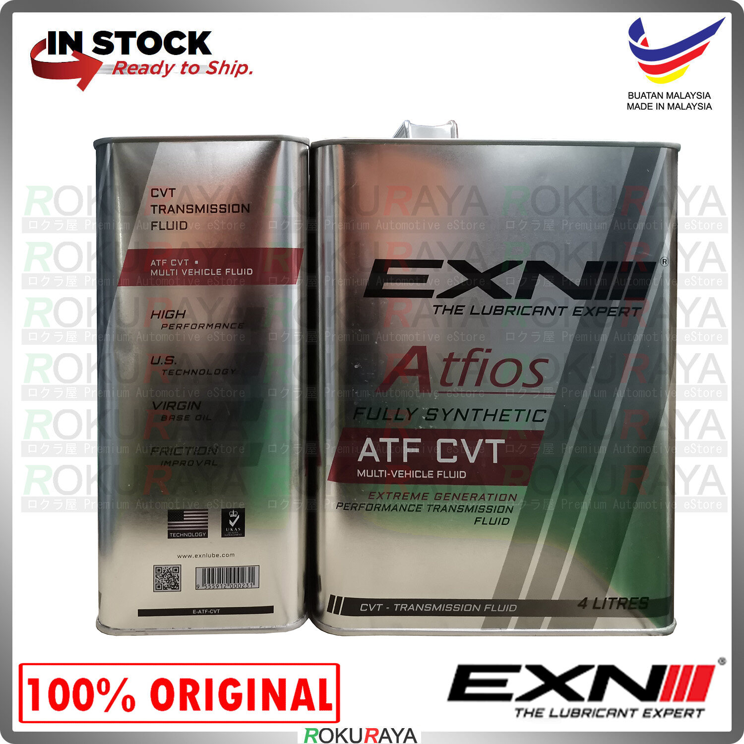 [4 LITER] EXN The Lubricant Expert Original Genuine ATF CVT Atfios Fully Synthetic Multi Vehicle ...