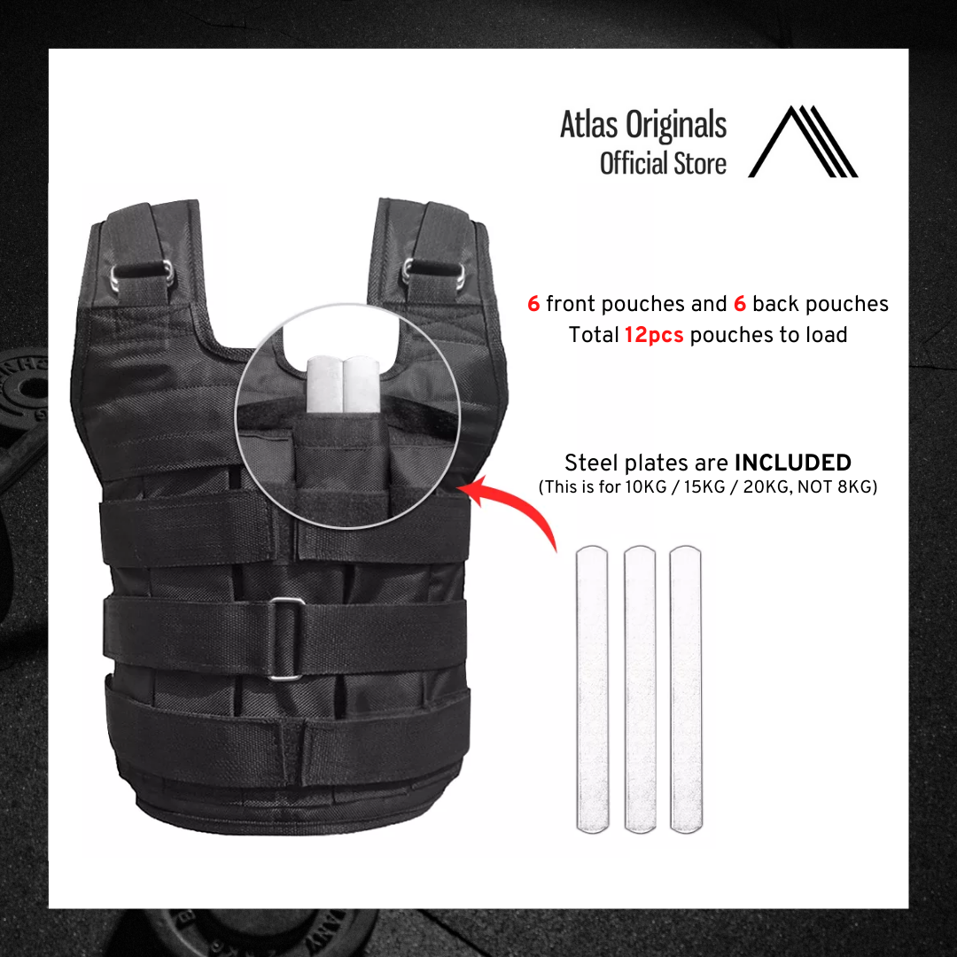Atlas Originals Strength Training Weighted Vest - 10/15/20kg | Lazada