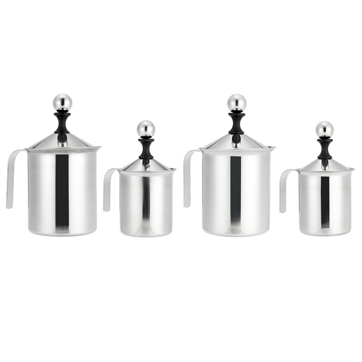 【304/201สแตนเลสมีสี (400/800Ml) คู่มือเครื่องตีฟองนมตาข่ายคู่Foamerเหยือกเหยือกกาแฟคาปูชิโน่ ...