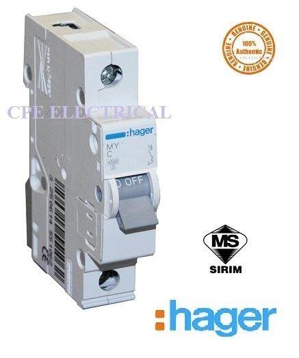 Hager MY 16A 1P MCB 4.5kA MY116E | Lazada