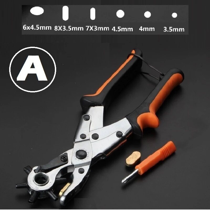 Portable Punch Pliers 6 Shape Punch Pipes For Belt/ Leather/ Plastic ...