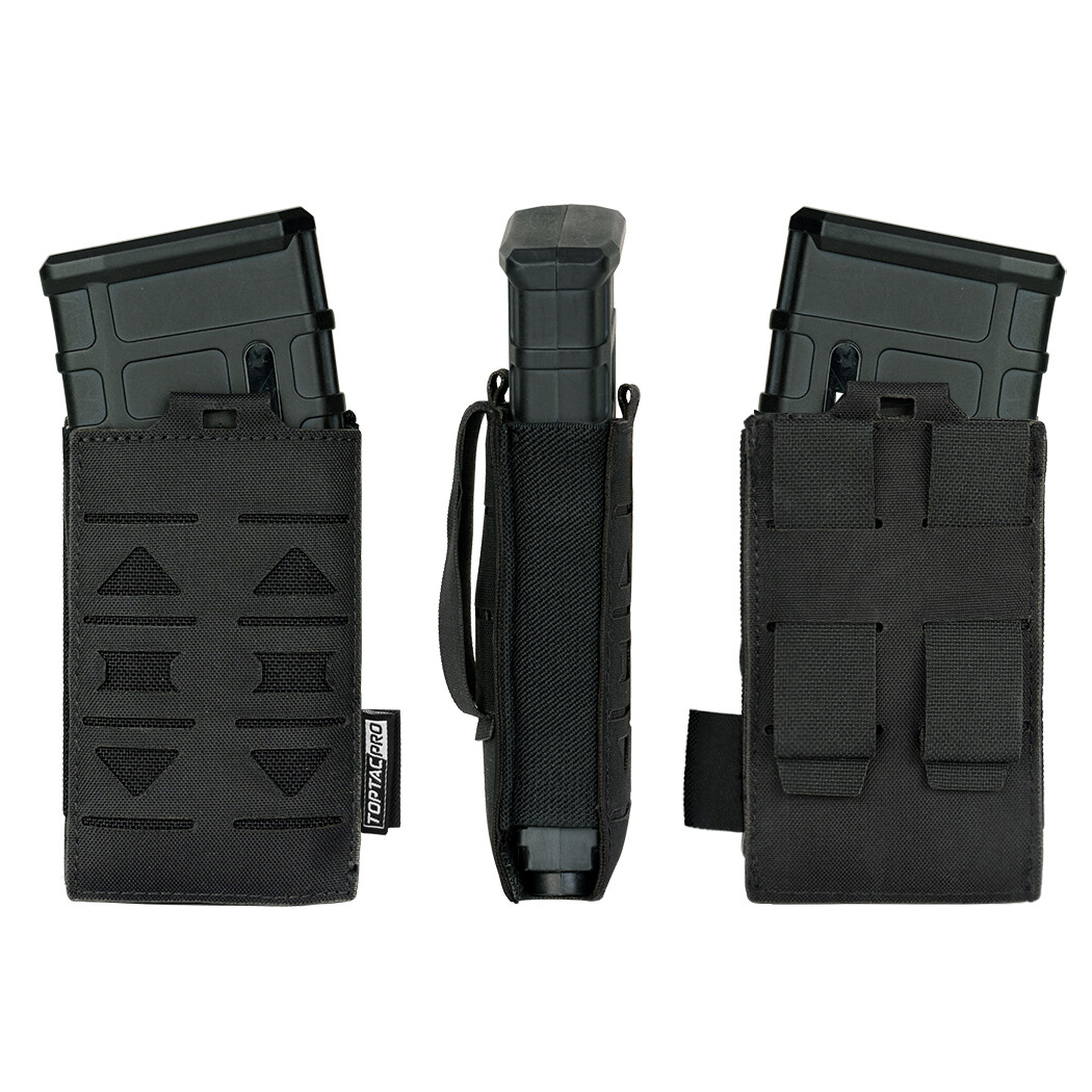 TOPTACPRO Tactical Single Mag Pouch for 556 Mag Open Top Quick Draw ...