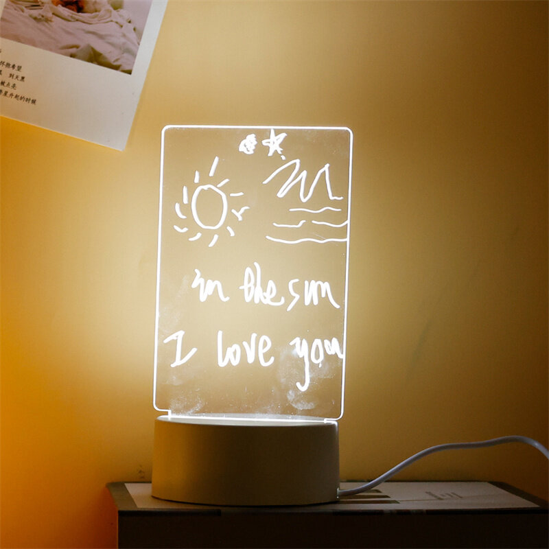 Creative Led Night Light Note Board Rewritable Message Board with LED ...