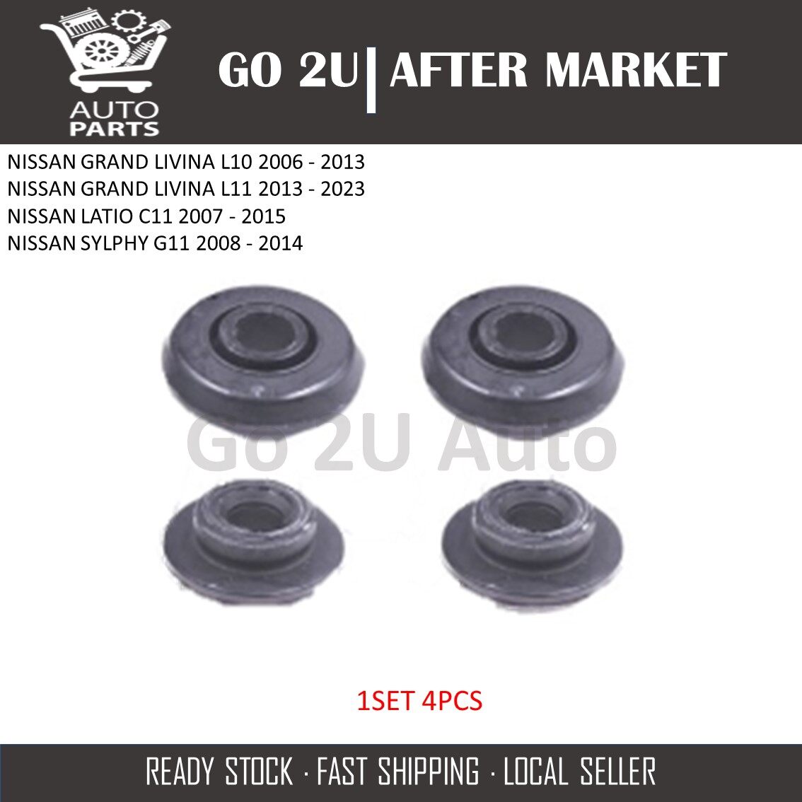 REAR ABSORBER MOUNTING BUSH 1SET 4PCS !! - 56217-ED500 NISSAN GRAND ...