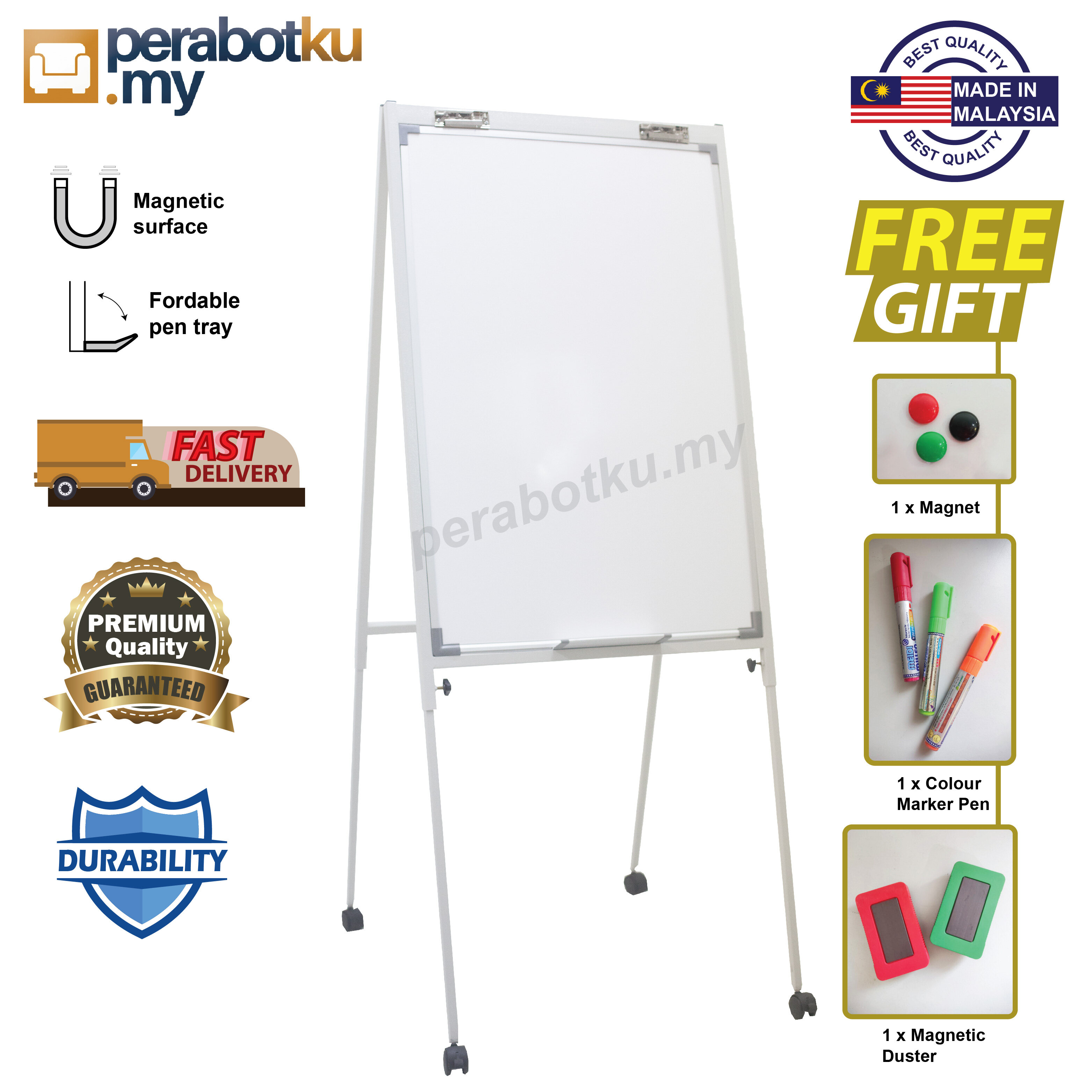 Magnetic Flip Chart Magnetic White Board with Roller Size 2'x3' 3'x4 ...