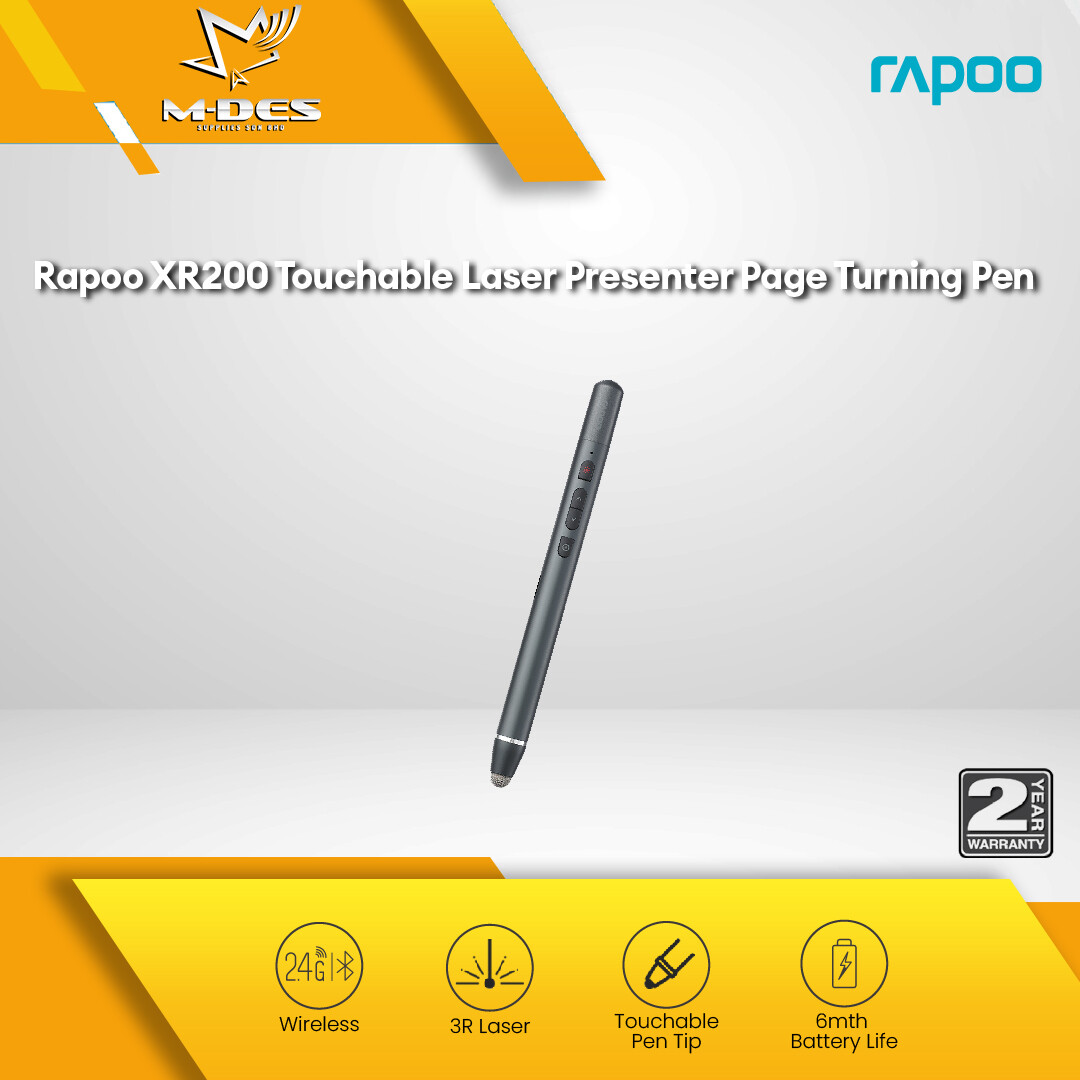 Rapoo XR200 USB 2.4G Touchable Rechargeable 3R Laser Presenter Pen ...