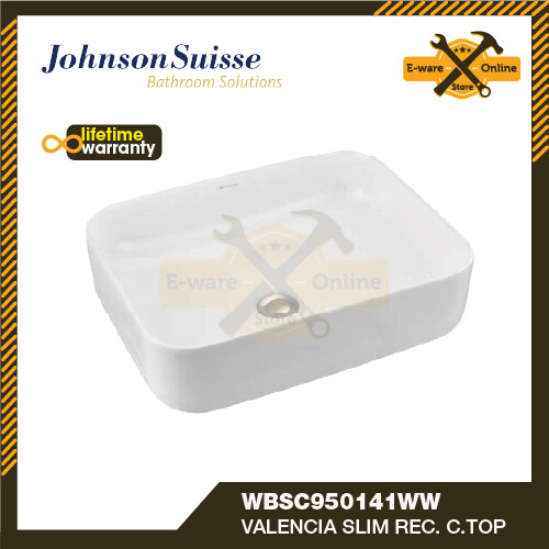 Johnson Suisse Valencia Slim Rectangular Ceramic Countertop Basin ...