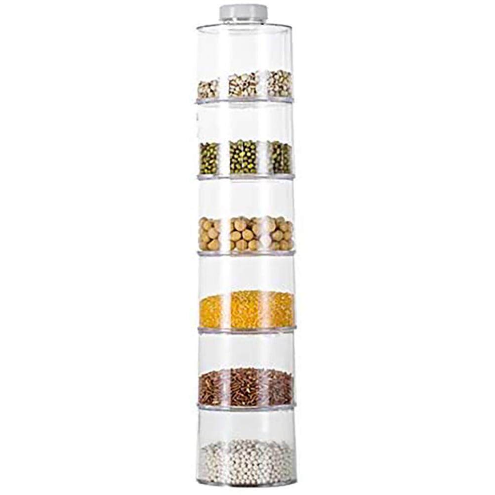 6PCS Spice Storage Boxes Stackable Spice Tower Racks Transparent ...