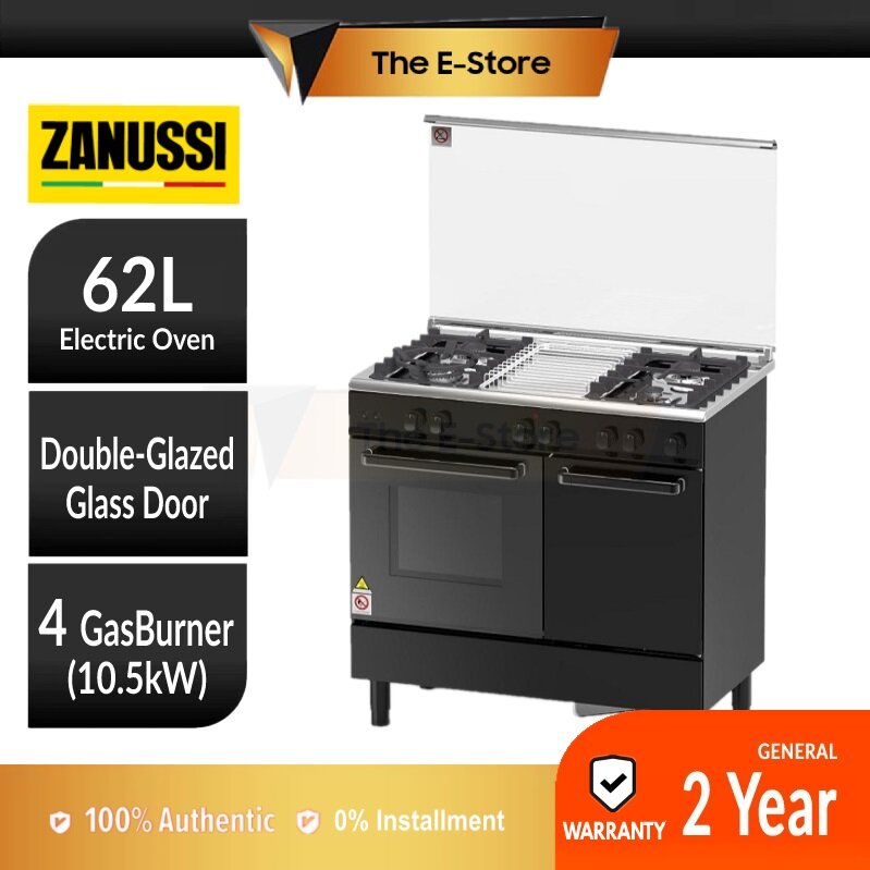Zanussi 4 Gas Burners with 62L Electric Oven Freestanding Cooker ...